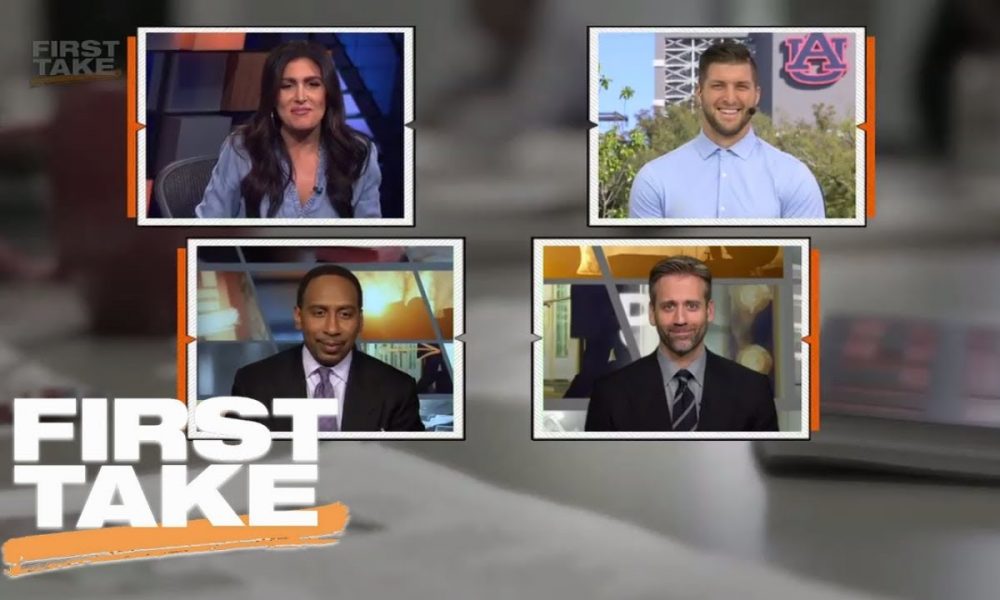 Stephen A. Smith and Tim Tebow have hilarious back-and-forth | First ...