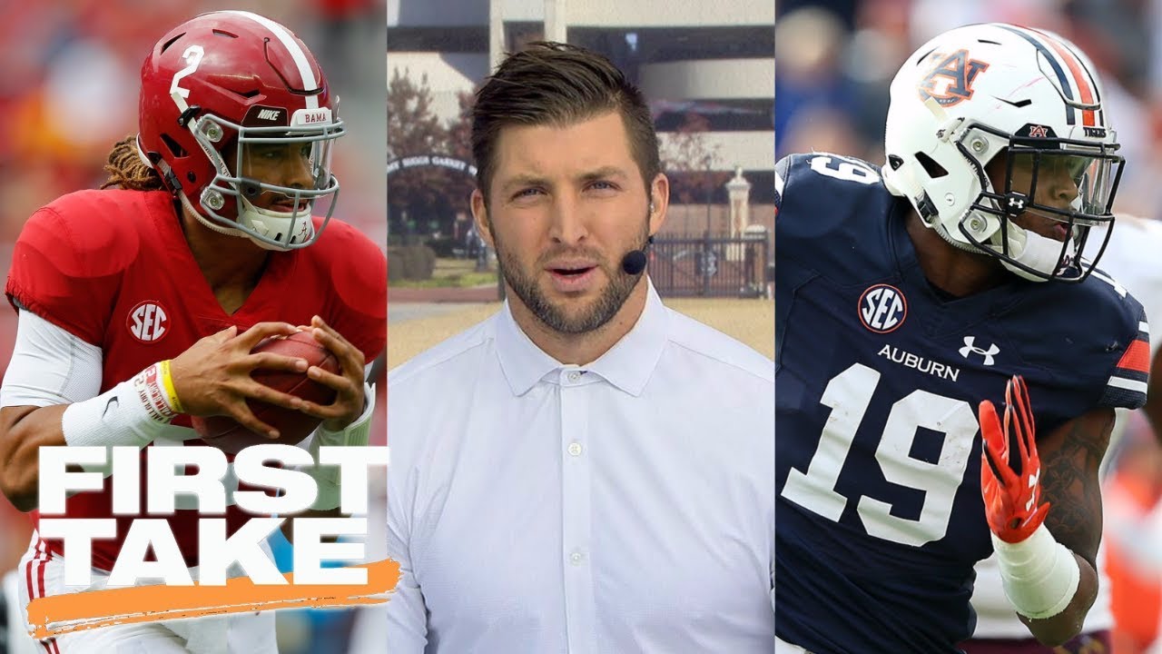Tim Tebow predicts winner of Alabama vs. Auburn Iron Bowl game | First Take | ESPN - Crush That ...