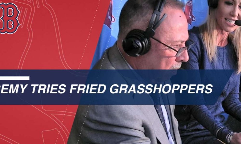 Jerry Remy tries a grasshopper at Safeco Field - Crush That Sports