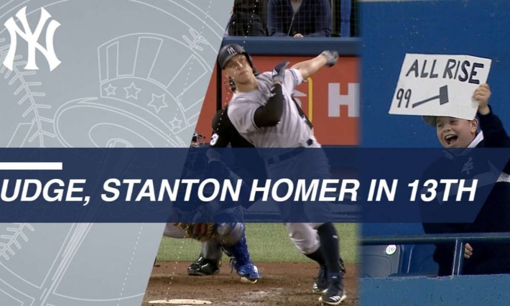 Judge and Stanton both hit home runs in the 13th inning - Crush That Sports