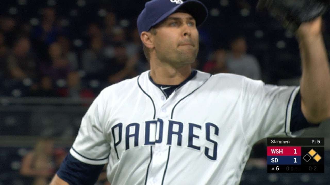 The title of the article is "Stammen is displaying impressive pitching ...