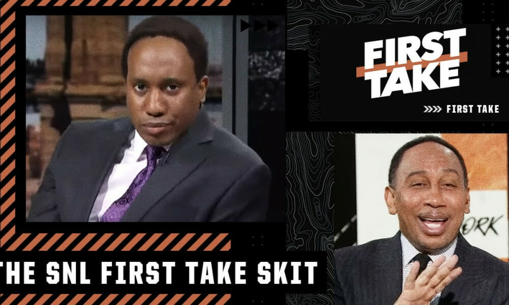 Stephen A. reacts to the SNL First Take skit 🤣 - Crush That Sports