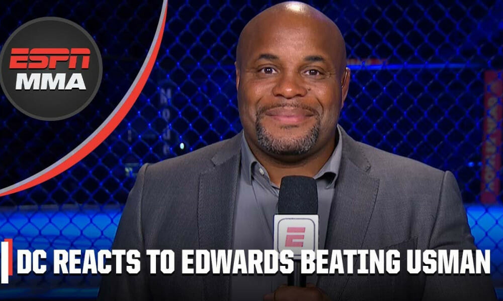 Daniel Cormier reacts to Leon Edwards’ knockout of Kamaru Usman at UFC ...