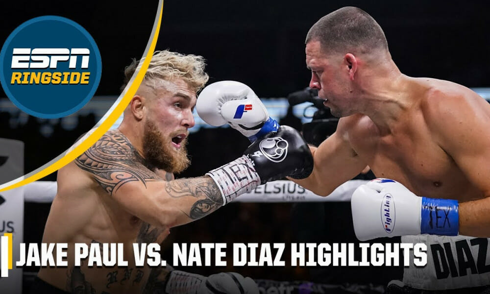 ESPN Ringside presents Jake Paul vs. Nate Diaz HIGHLIGHTS, streamed ...