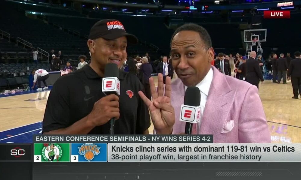 VIBRANT ORANGE AND BLUE SKIES 🟧🟦 Stephen A. Smith and John Starks ...